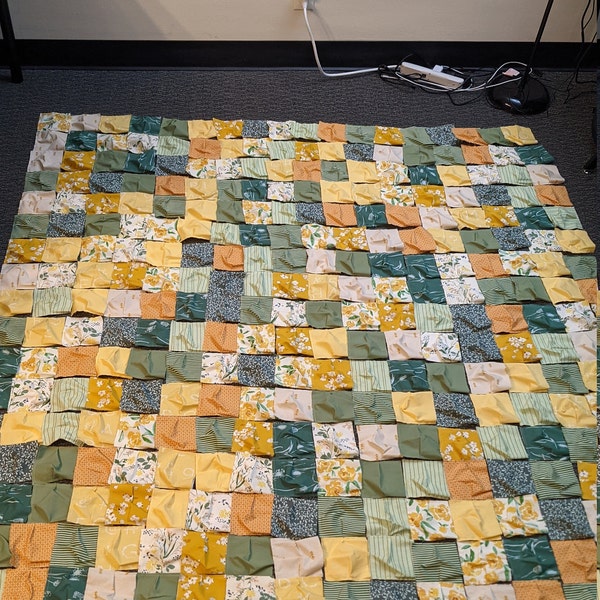 An Afternoon in June Curated Bundle | Green Gold Floral Quilt Bundle ...