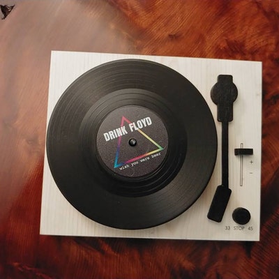 Funny Vinyl Record Coasters With Turntable Holder Make a Set With 6 ...