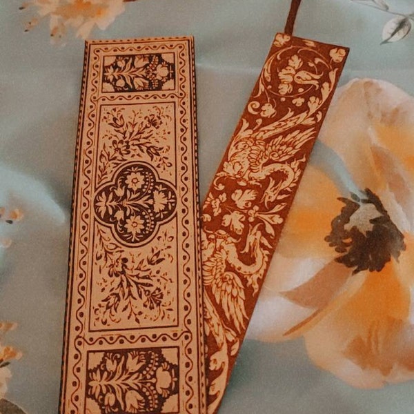 Historical Geometric Design Leather Bookmarks. Classical Bookmarks ...