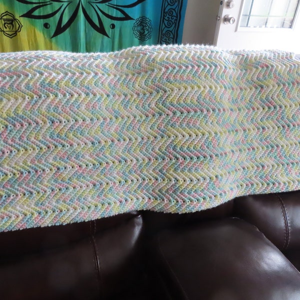 Ridged Chevron Afghan Pattern, Crochet Pattern, Instant Download - Etsy