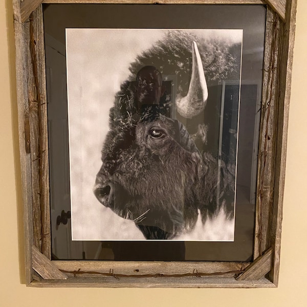 8 X 10 Barbed Wire Rustic Barnwood Barn Wood Distressed Bobwire ...