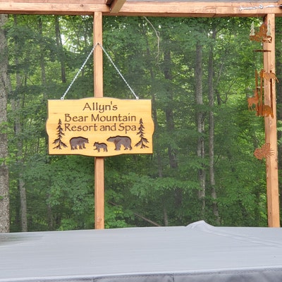 Camp Sign Family Cabin Sign Three Bears Design Northern White Cedar ...