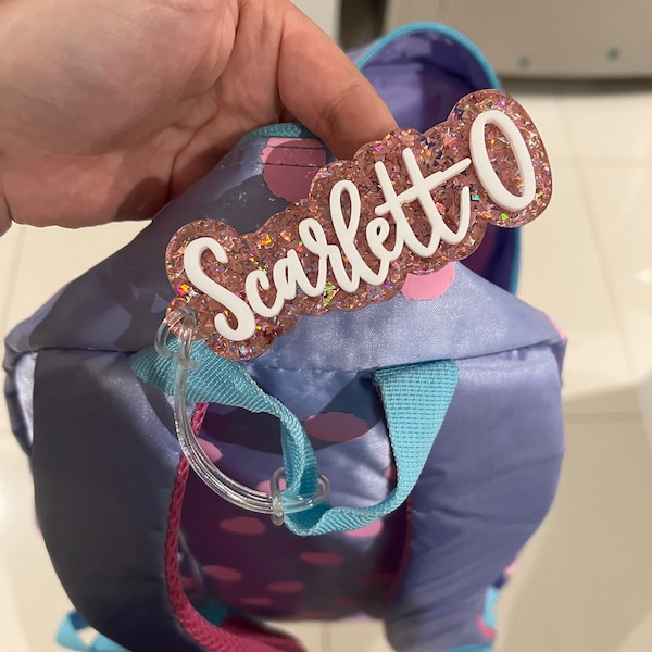 Acrylic Kids Bag Tag| Colourful Bag Tag | Personalised Bag Tag for Kids ...