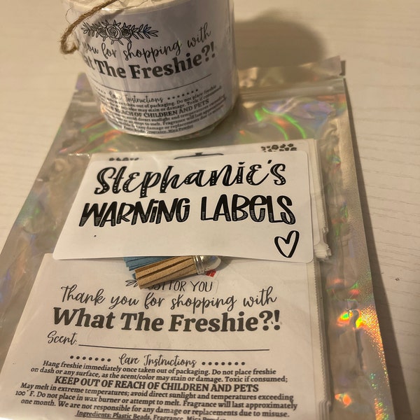 ROLL OF 250 - Large Car Freshie Warning Labels, Custom Warning Labels ...