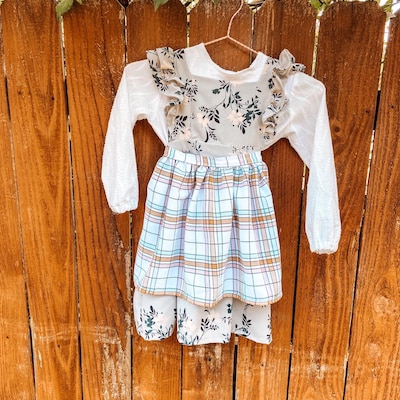 Girl Blouse PDF Sewing Pattern Long or Short Sleeve With Shoulder Frill ...