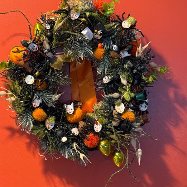 MCM Vintage Flocked Fruit Topiary in Green Hues in a Vintage Pale Green ...