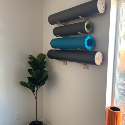 Yoga Mat Rack / 1, 2, 3, 4, 5, 6, 10, 20 Mat Racks / Yoga Mat Holder ...