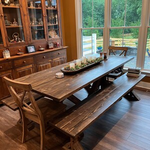 Large Farmhouse Table, Long Farmhouse Table, Big Dine Table, Kitchen ...