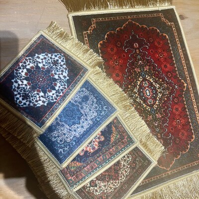 Coasters, Beautiful Turkish Carpet Coasters, Persian Rug Coasters, Mug ...
