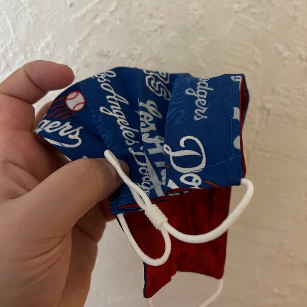 LA Dodgers MLB Baseball Pleated Face Mask | Washable, Reusable ...