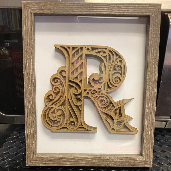 Multilayer Letter R, Home Decor, DXF, SVG, Ai, Cdr, Dwg Vector File ...