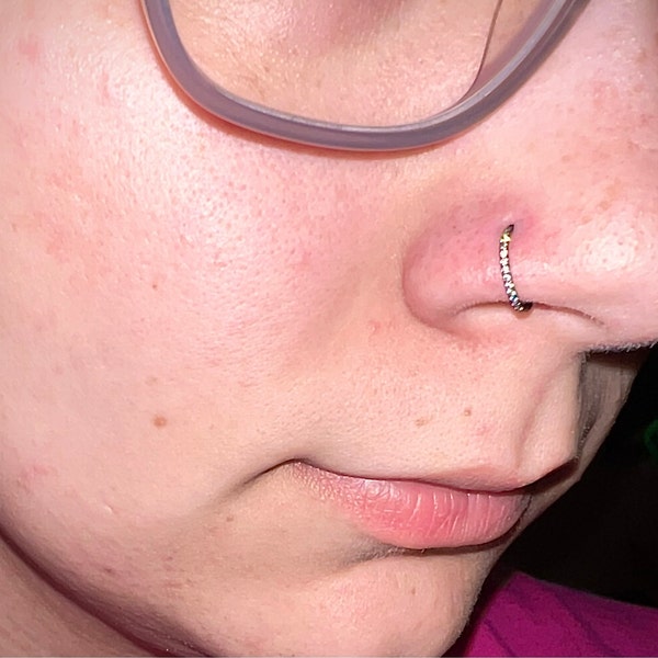 Implant Grade Titanium Nose Ring Clicker Hoop Hypoallergenic Minimalist ...