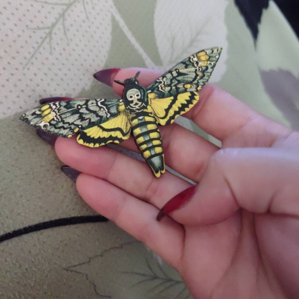 Death Head Moth Pin, Moth Pin, Jewelry, Gift for Her, Holiday, Summer ...