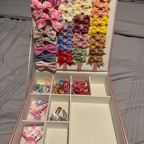 Girl's Hair Accessory Storage Box, Hair Clip Holder, Accessory ...