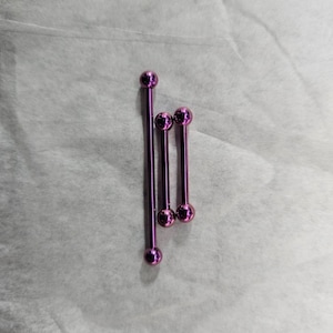 Half DARK PURPLE / SILVER 4G, 5G, 6G, 7G, 8G, 10G, or 12G Anodized Astm ...