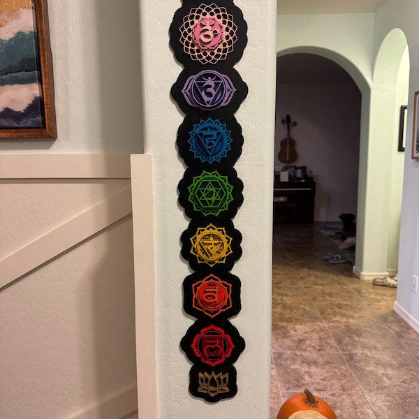 18" Flower of Life, Seed of Life and 3D Sri Yantra Layered Wall Art ...