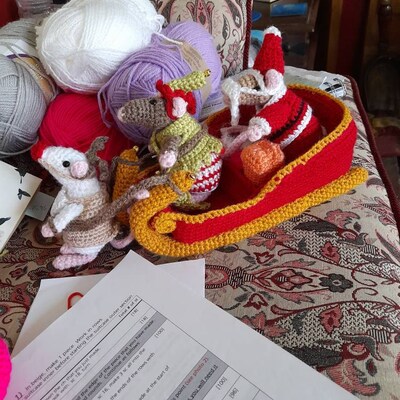 Christmas Mice Tree & Sleigh Crochet Pattern - Etsy