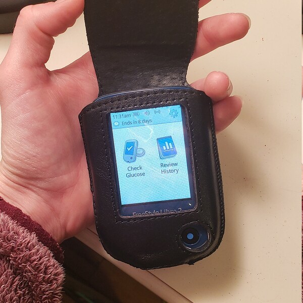 Dexcom G6 Receiver Touchscreen Genuine Leather Case With Clip Black ...