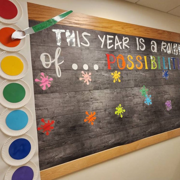 Teachers School Bulletin Board Cutouts DIY Kit "rainbow of ...