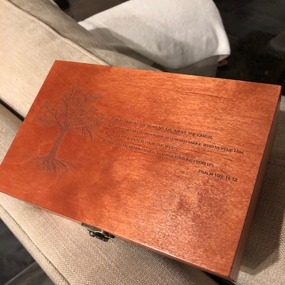 Custom Quote Wooden Box, Memory Box, Engraved Bible Verse Box, Custom ...