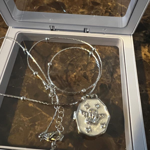 Custom angel Locket Necklace With Photo, Vintage Locket Necklace ...