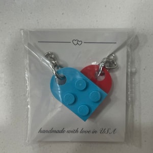 Heart Keychain Set Made With Authentic LEGO® Bricks, Matching Keychains ...