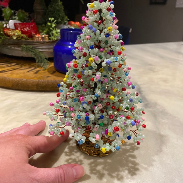 Beaded Christmas Trees of Different Height, New Year Gift, Christmas ...