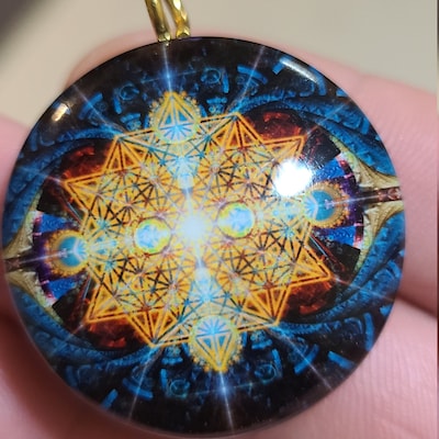 Sacred Geometry Orgonite Pendant Orgone Pendant Flower of Life Amulet ...