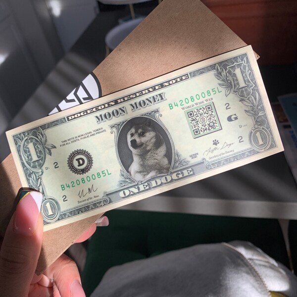 Doge Dollar Vinyl Sticker by Cryptochips (set of 10) | High Quality ...