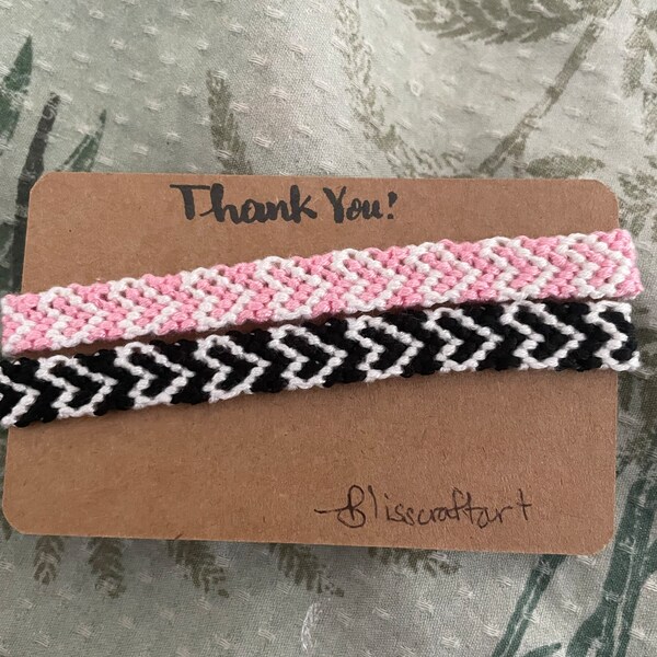 Handmade Personalised/custom Embroidery Bracelet | 12 Hearts Design ...