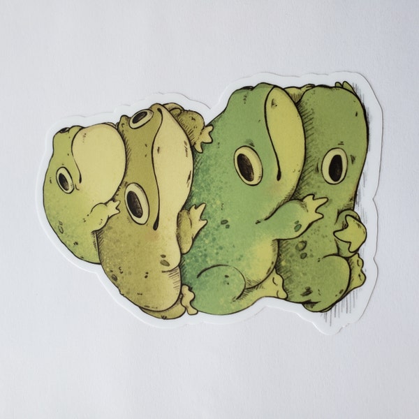 Frog Stack Vinyl Sticker - Etsy
