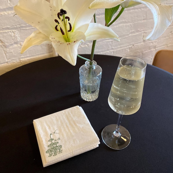 Custom Champagne Tower Cocktail Napkin | Wedding | Party | Bachelorette ...