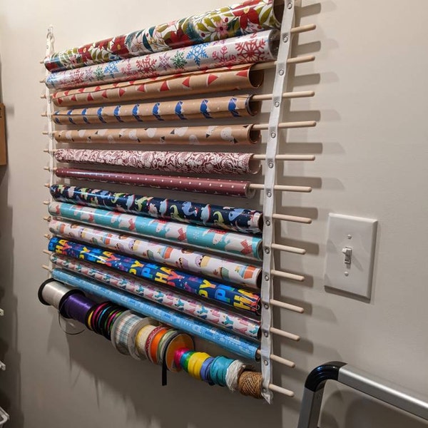 Gift Wrap Storage, Countertop Height, 14 Rolls, Gift Wrap Organizer ...