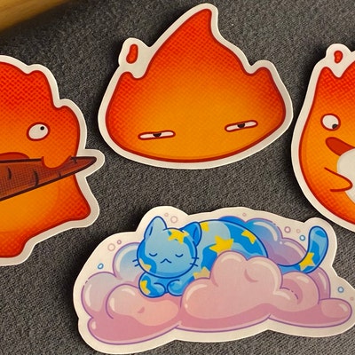 Blue Flame and Howl's Moving Castle Quote Sticker Fire Demon, Calcifer ...