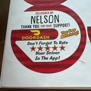 Personalized Doordash Labels Delivery Bag Shaped Stickers Food Delivery ...