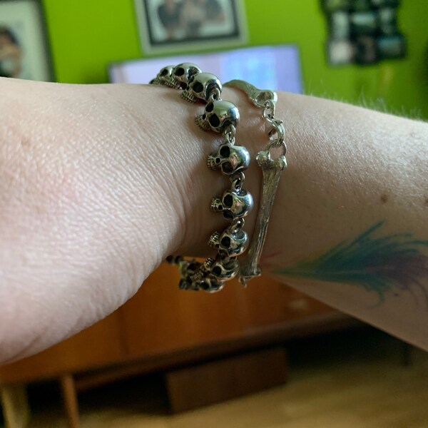 Solid Silver Skull Ring. Half Skull Ring Band. Biker Skull Band for Men ...