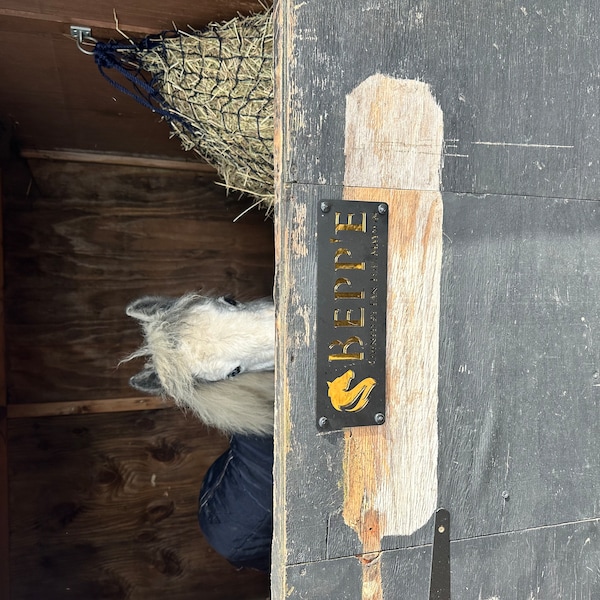 Horse Stable Name Sign, Classy New Laser Cut Designs Black With Gold ...