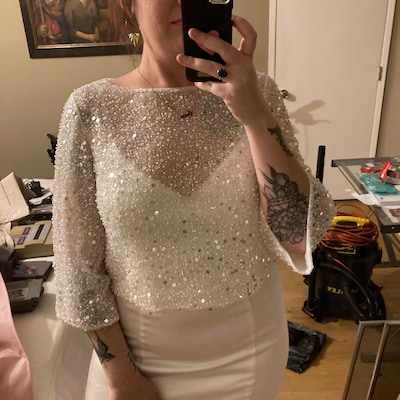 Wedding Dress Topper, Beaded Bridal Top, Bridal Top Separate, Bridal ...