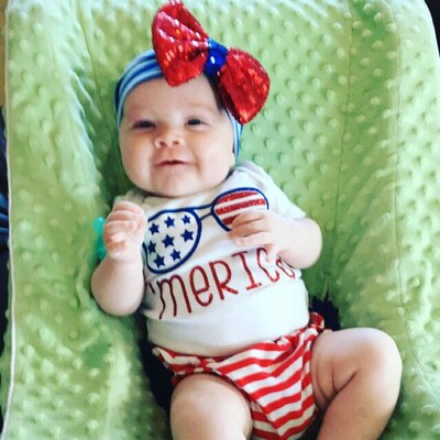 Merica Baby Girl Red White and Blue Bodysuit Outfit 4th of - Etsy