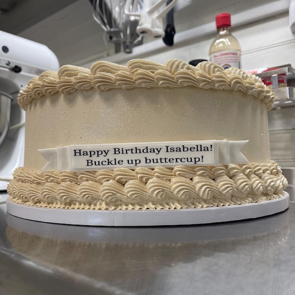 Fondant Banner, Ribbon, and Cake Topper | Cake Decoration for ...