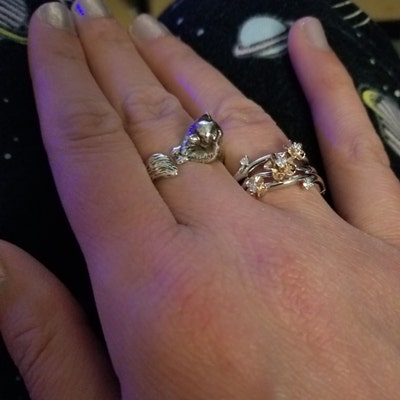 Pomeranian Ring, Pomeranian Spitz, Japanese Spitz Ring, Sterling Silver ...