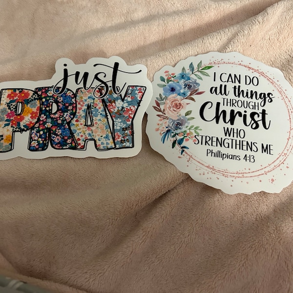 Just Pray Sticker, Bible Sticker Pack, Faith Stickers, Religious Decal ...