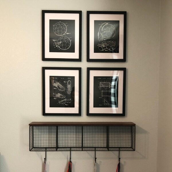 Soccer Decor Set of 4 Black & White Chalkboard Art. Boys Room Decor ...