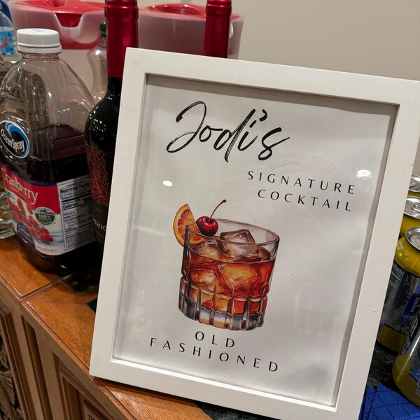 Jack and Coke Signature Cocktail Drink Bar Sign, Editable Template ...