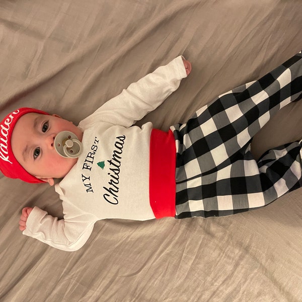 Baby Boy First Christmas Outfit Personalized, My First Christmas ...