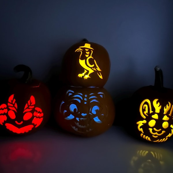 Cute Cryptid Pumpkin Carving Stencils, Printable PDF, Halloween Pumpkin ...