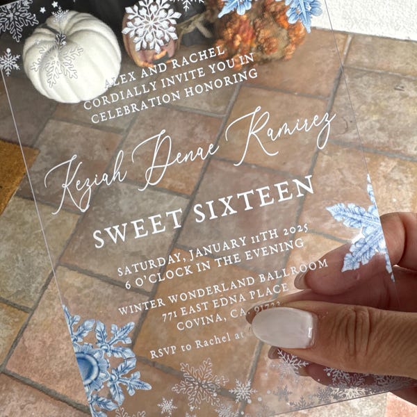 Invitations Quinceanera, Sweet 15 Invitation, Acrylic Quinceanera ...