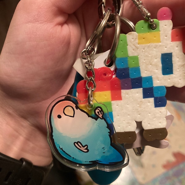 Dangling Lovebird Keychain - Etsy