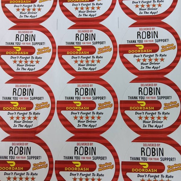 Personalized Uber Eats Labels - Delivery Circle Stickers - Food ...