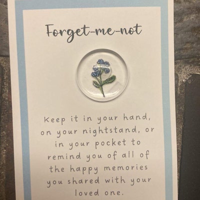 Forget-me-not Glass Gem, Angelversary, Remembrance Gift, Condolence ...